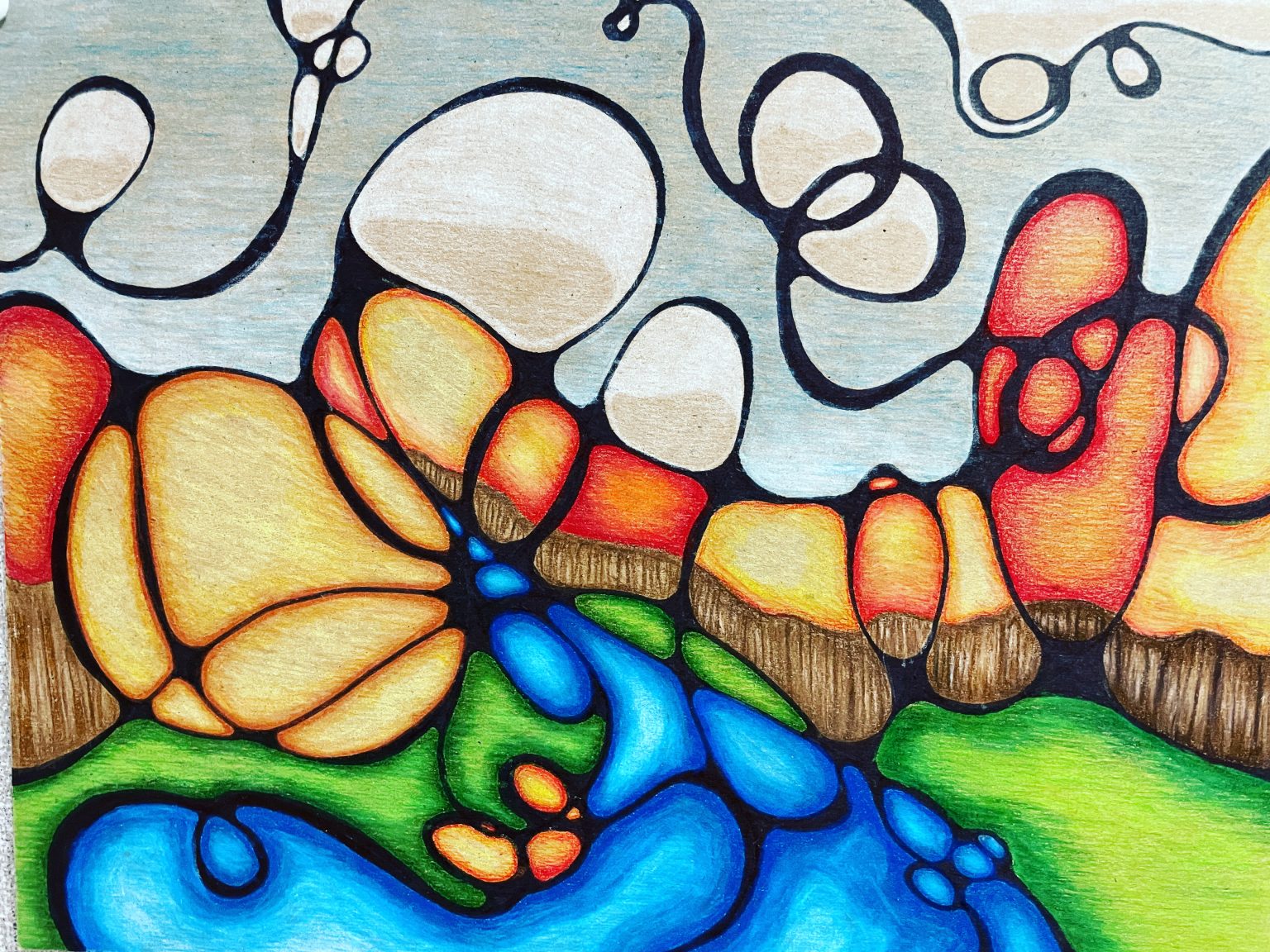 Simple Mindful Art Project Inspired by Neurographic Art Lesson - Inside ...